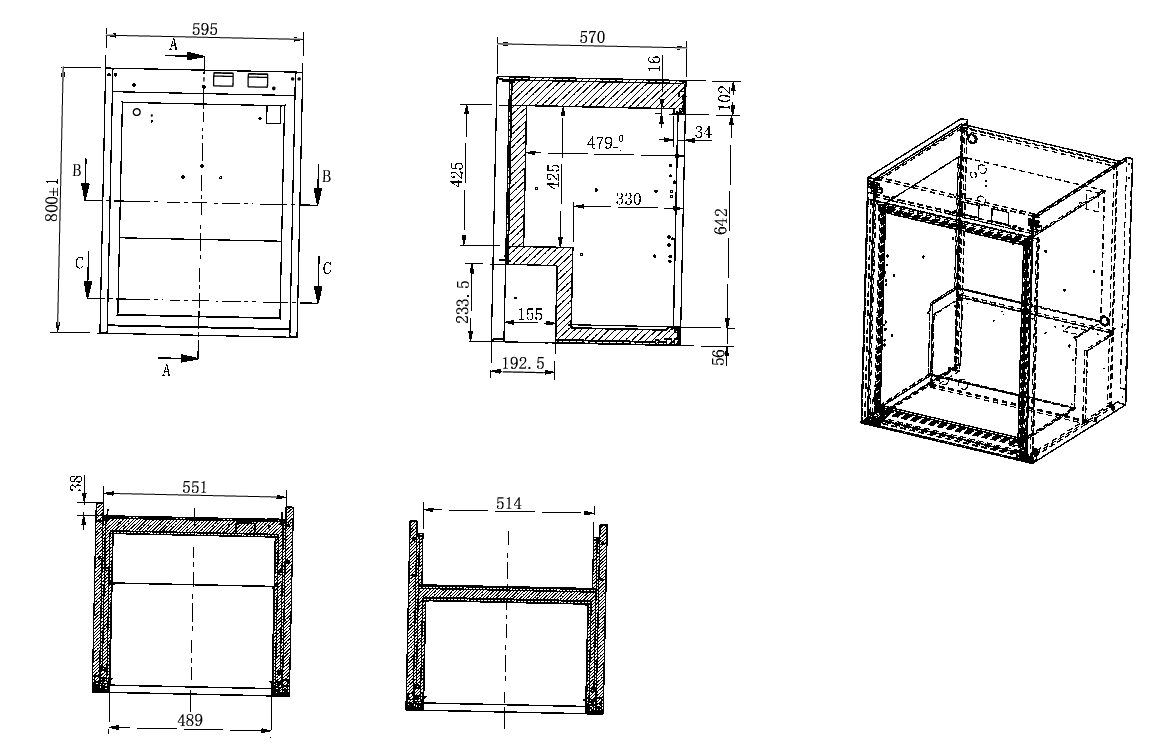 GF-201SS line drawing – Trufrost