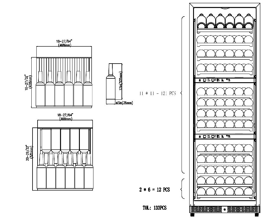 W 133 TZ line drawing – Trufrost